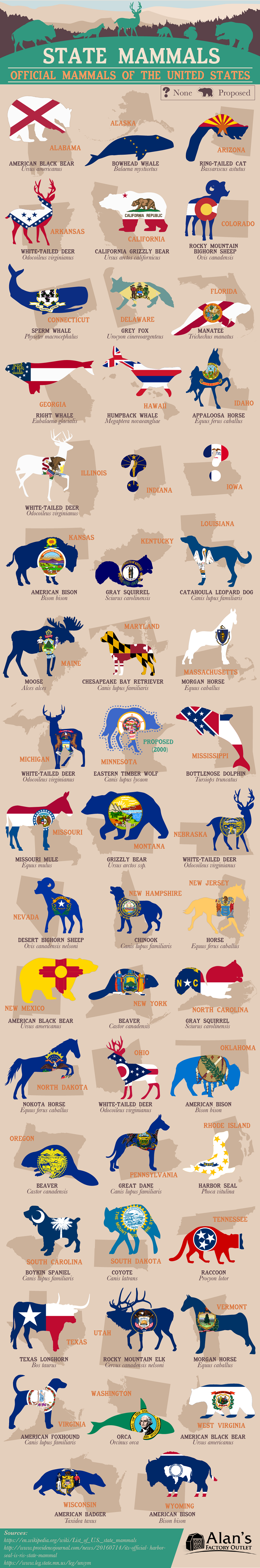 50 State Mammals of the U.S.A. | TFE Times